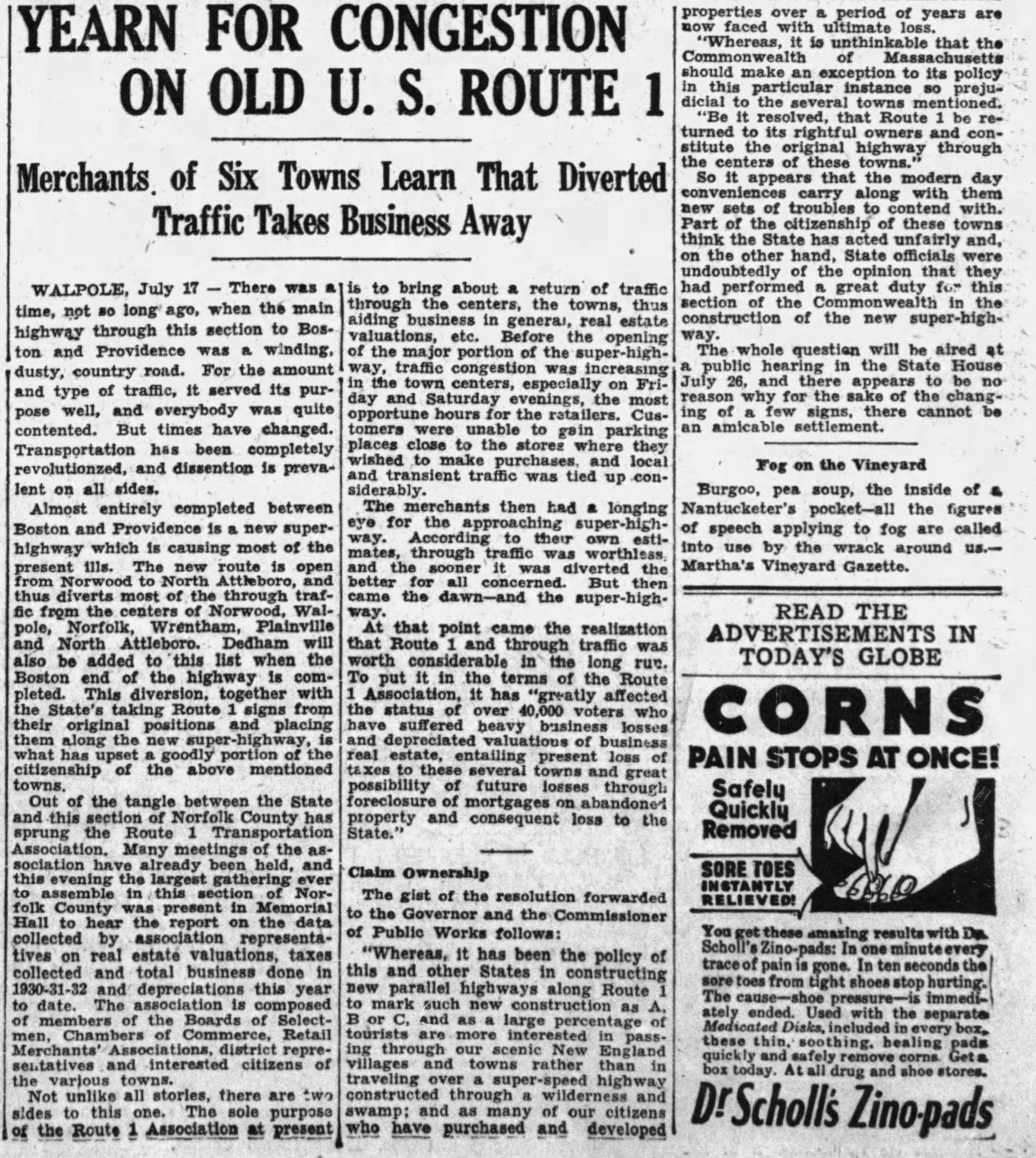 This Day In Norwood History- July 18,1933-YEARN FOR CONGESTION ON OLD U ...